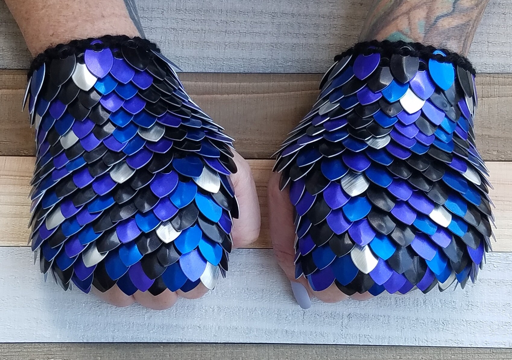 Short Dragon Scale Gloves Scalemail Gloves Twilight - Etsy Australia