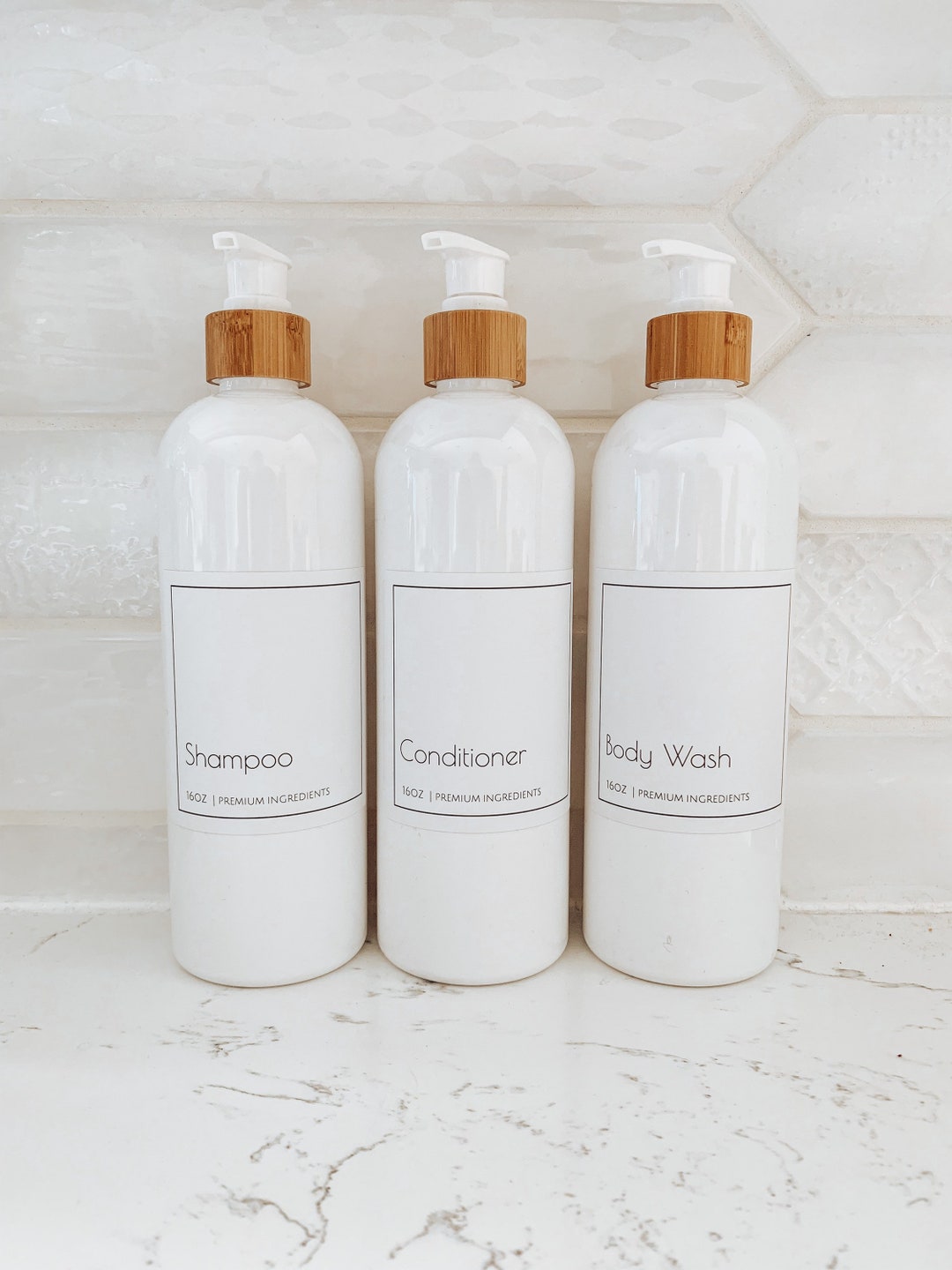 Bathroom Bottles shampoo Bottle Soap Dispenser Pump Bamboo - Etsy