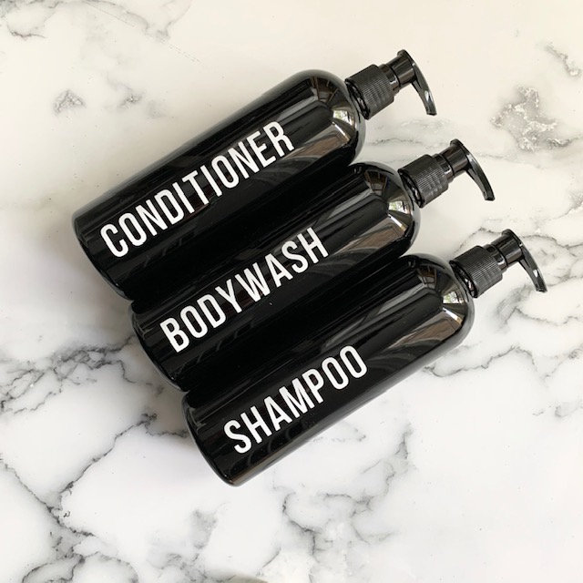 16 Oz Slim Waterproof Shower Bottles With Pump - Minimalist, Refillable ...