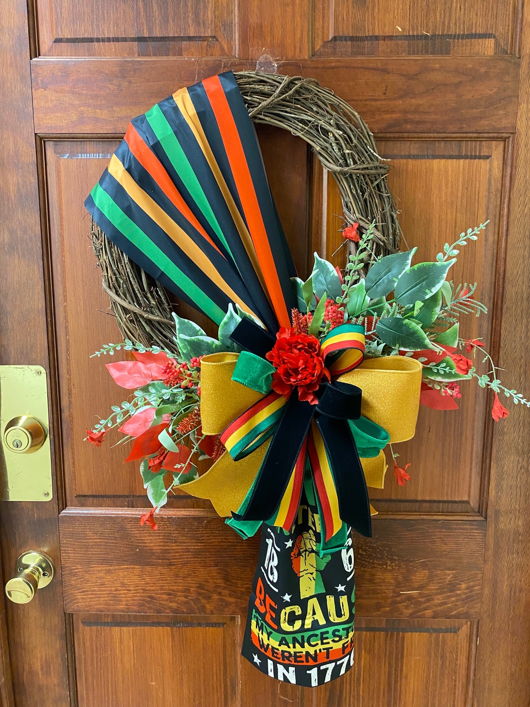 Juneteenth Celebration Wreath - Handmade Floral Decor, Freedom Summer ...