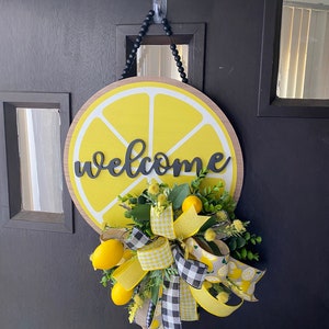 Lemon Welcome Door Hanger Front Door Lemon Spring Decor Gift - Etsy