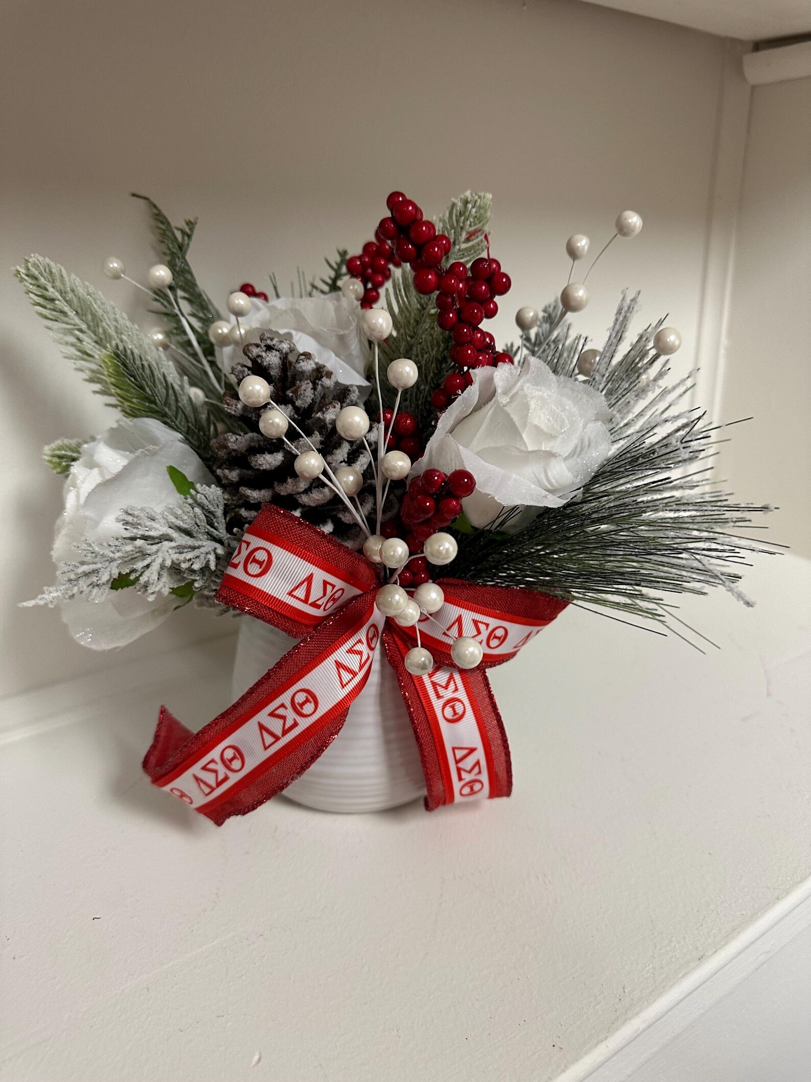 Delta Sigma Theta Floral Centerpiece, Winter Decor, Sorority Gift - Etsy