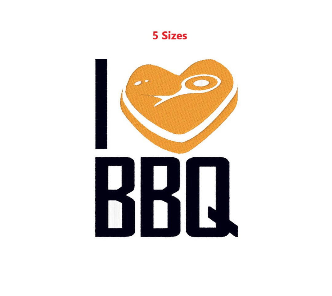 I Love BBQ Embroidery Design Master Grill Embroidery Design - Etsy