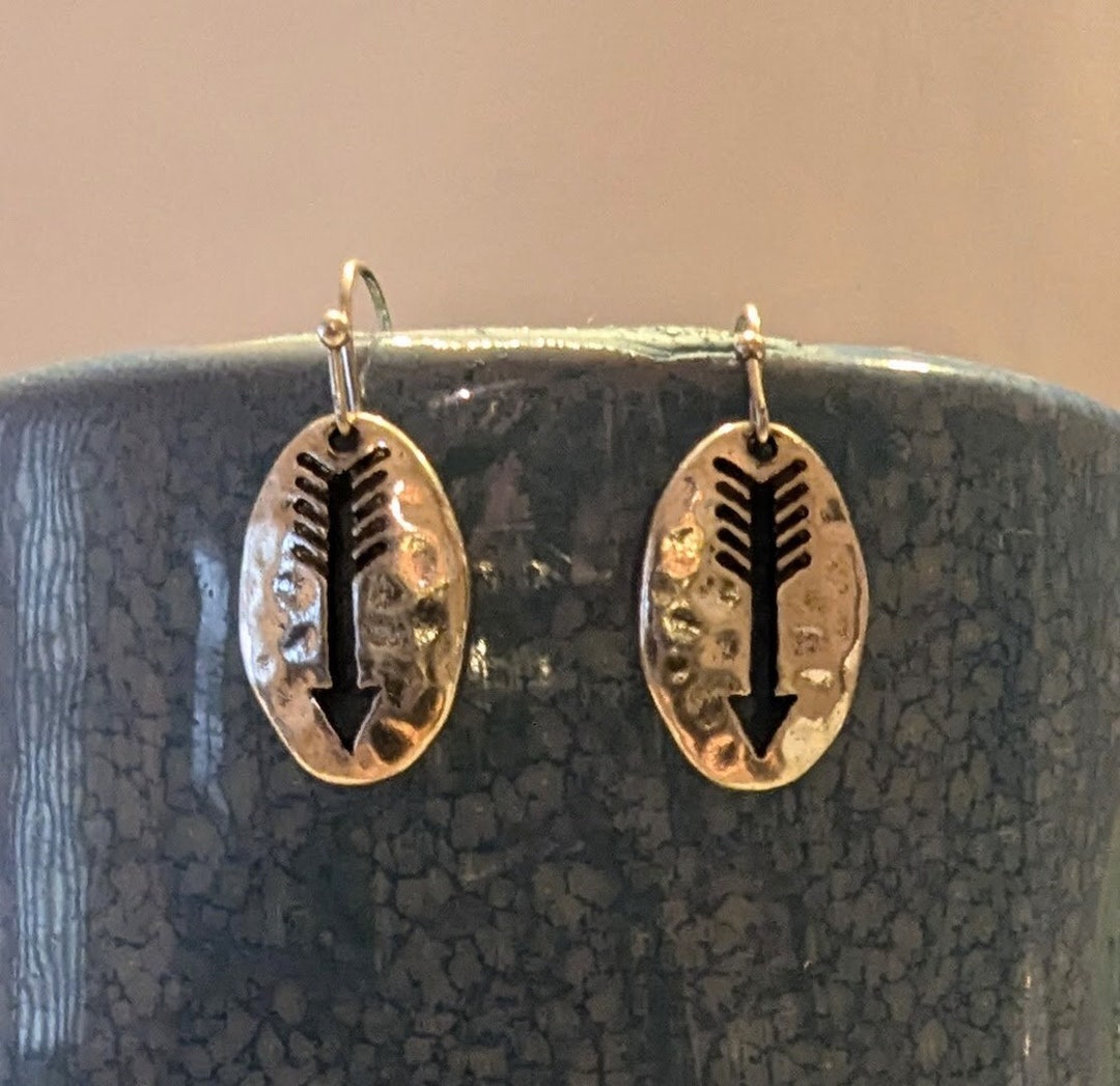 Mini Arrow Dangle Earrings, Gold or Silver, 1 Inch Long, Simple ...