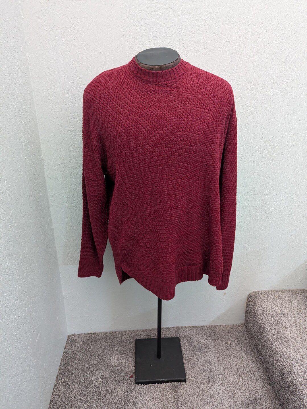 Plus Size Zenana Wine Red Curved Hem Sweater, Wear With Leggings or ...