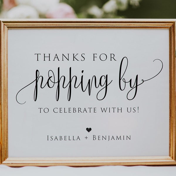 Thanks for Popping by Printable Sign, Baby Shower Popcorn Sign ...