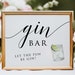 Gin Bar Sign, Let the Fun Be Gin, Party Bar Sign, Watercolor Cocktail ...