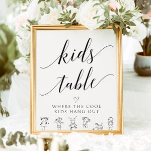 Printable Kids Table Sign Editable Kids Table Sign Template - Etsy