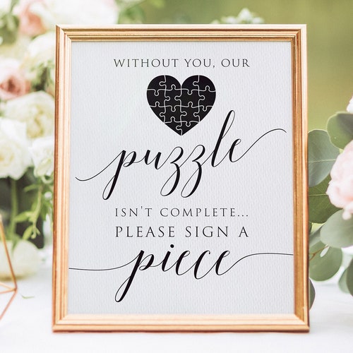 Puzzle Guestbook Sign Template Please Sign Printable - Etsy