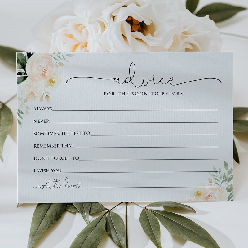 Wedding Advice Cards - Etsy