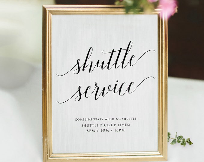Shuttle Service Sign, Printable Shuttle Sign, Shuttle Service Sign ...