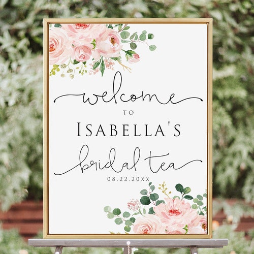 Tea Party Welcome Sign Template Printable Bridal Tea Shower - Etsy