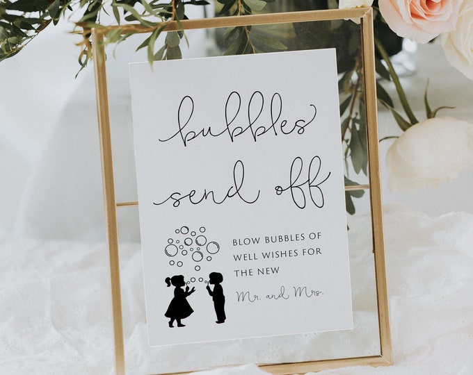 Bubble Send off Sign, Bubbles Send off Sign, Blow Bubbles Sign, Bubble ...