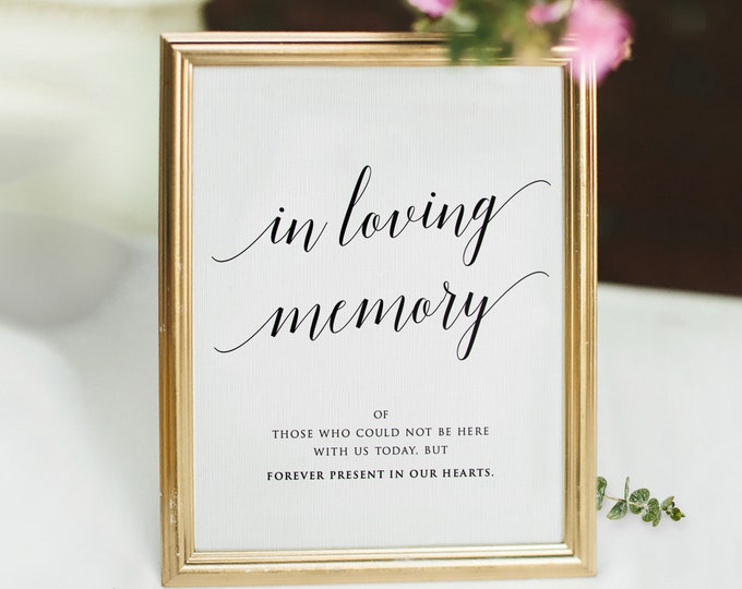 Printable Memorial Sign in Loving Memory Wedding Sign - Etsy