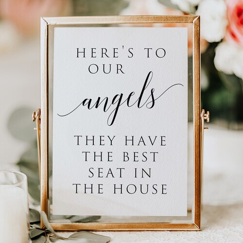 Here's to Our Angels Sign Memorial Sign Printable - Etsy