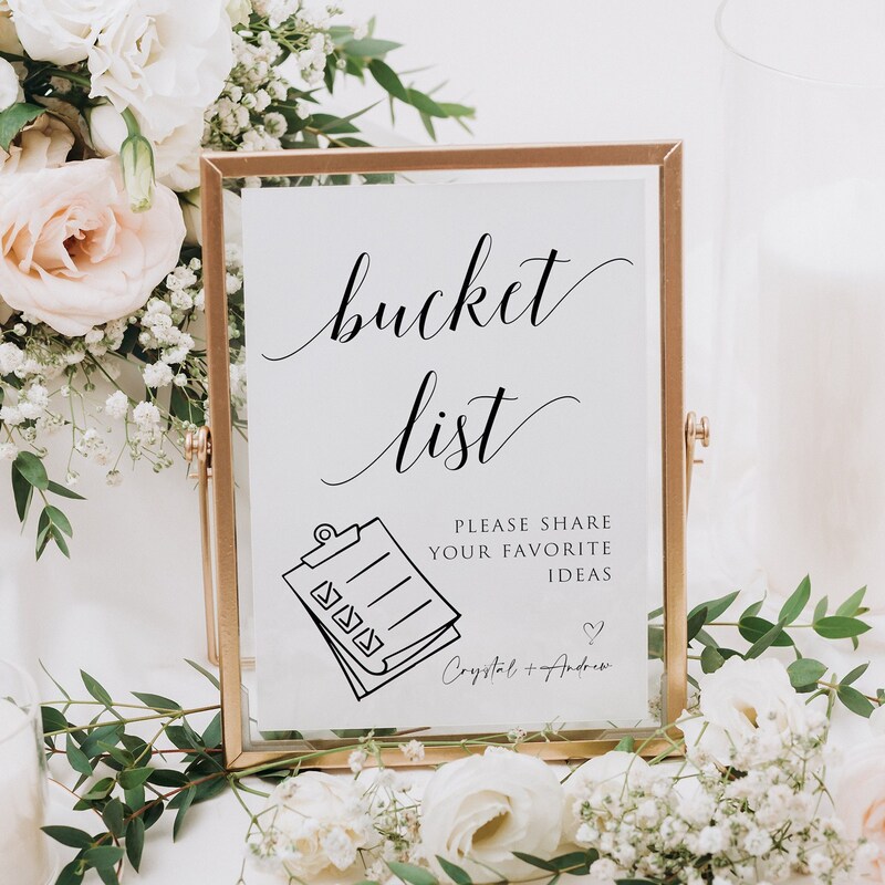 Bucket List Wedding Sign - Etsy
