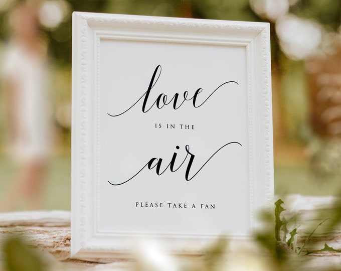 Love is in the Air Sign, Wedding Fans Sign, Grab A Fan Sign, Wedding ...