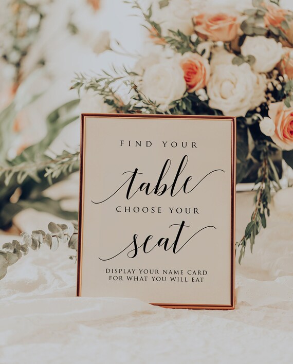 Find Your Table Sign Please Find Your Seat Sign Take Your - Etsy