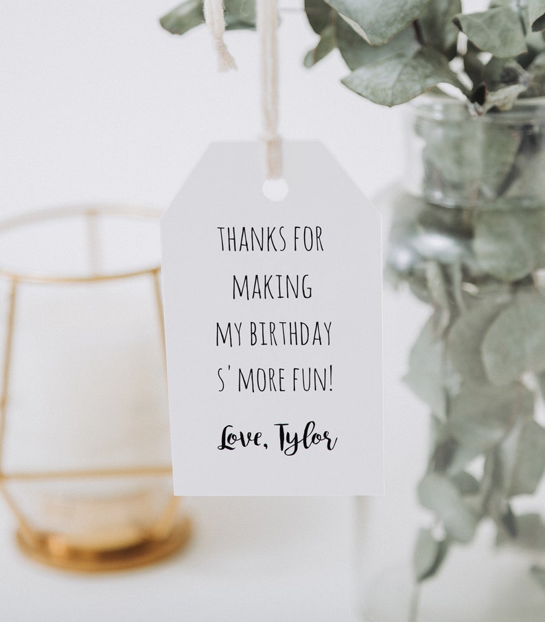 Birthday Favor Tags Birthday Thank You Tags Printable Thank - Etsy