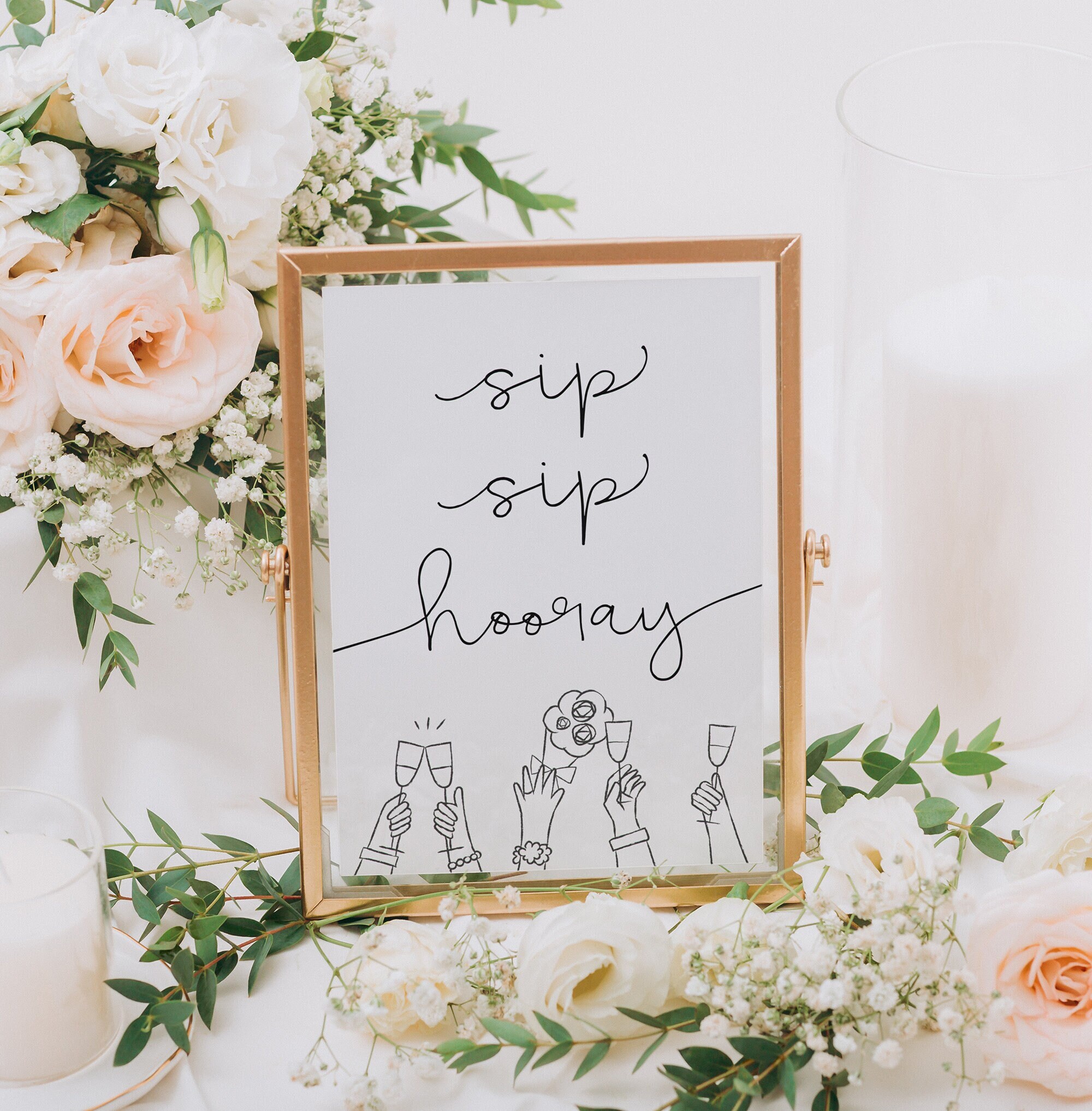 Printable Sip Sip Hooray Sign Baby Shower Sign Bridal Shower | Etsy