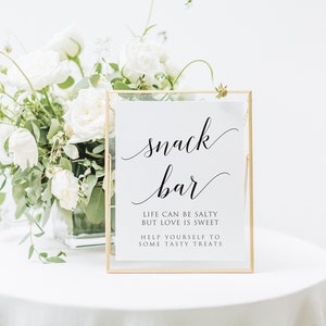 Printable Snack Bar Sign, Snack Bar Sign, Editable Snack Bar Sign ...