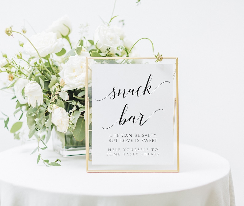Printable Snack Bar Sign Snack Bar Sign Editable Snack Bar - Etsy