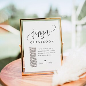 Wedding Jenga Guestbook Sign, Printable Jenga Guestbook Template, 5x7 ...