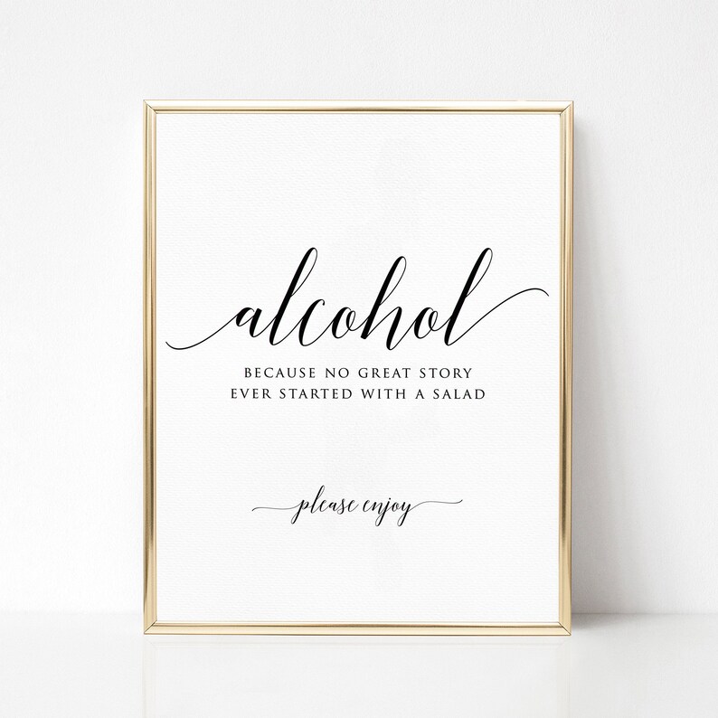 Printable Alcohol Sign Bar Sign Wedding Sign Reception - Etsy