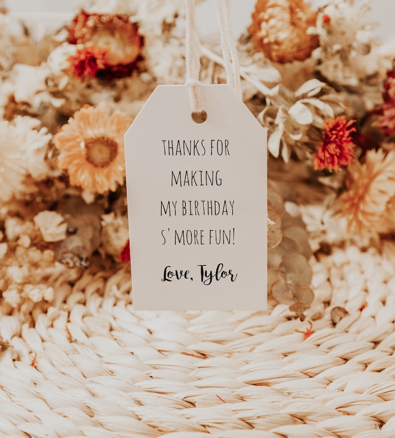 Birthday Favor Tags Birthday Thank You Tags Printable Thank - Etsy