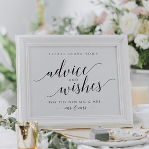 Printable Advice and Wishes Sign, Advice and Wishes, Advice and Wishes ...