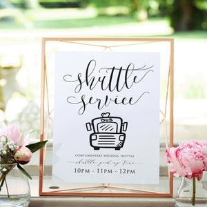 Wedding Shuttle Sign, Wedding Shuttle Service Sign, Shuttle Service ...