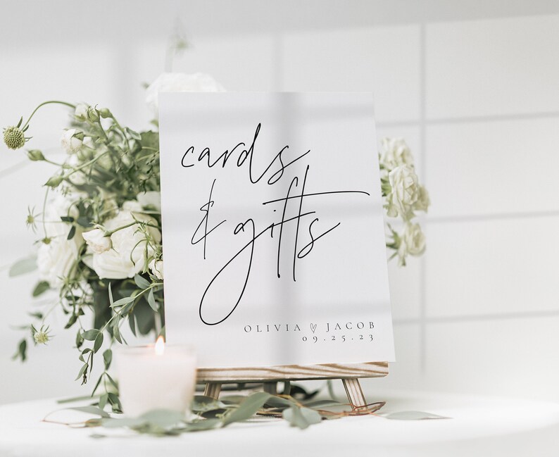 Printable Cards and Gifts Sign Editable Cards and Gifts Sign | Etsy