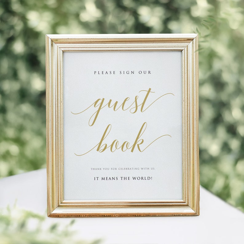 Printable Guest Book Sign Template Modern Guestbook Sign | Etsy