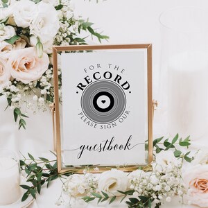 For the Record Sign, Sign Our Record Guest Book, Record Guestbook Sign ...