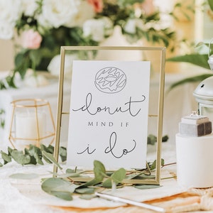 Donut Wedding Favor Sign, Donut Mind If I Do, Printable Donut Bar Sign ...