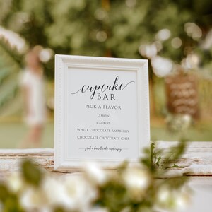 Printable Wedding Cupcake Bar Sign, Printable Cupcake Bar Sign, Dessert ...