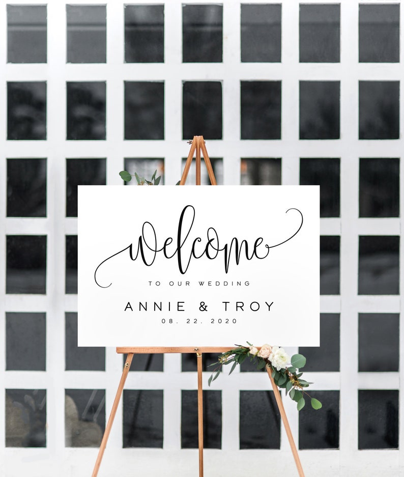 6 Sizes Wedding Welcome Sign Template Welcome Sign Printable - Etsy