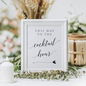 This Way to Cocktail Hour, Cocktail Hour Sign, Cocktail Hour Wedding ...