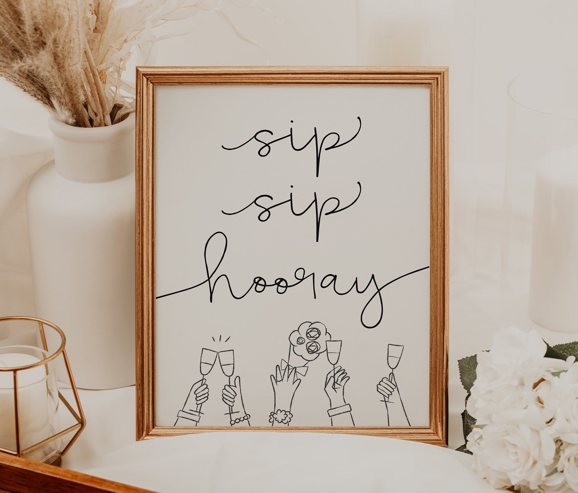 Printable Sip Sip Hooray Sign Baby Shower Sign Bridal Shower | Etsy