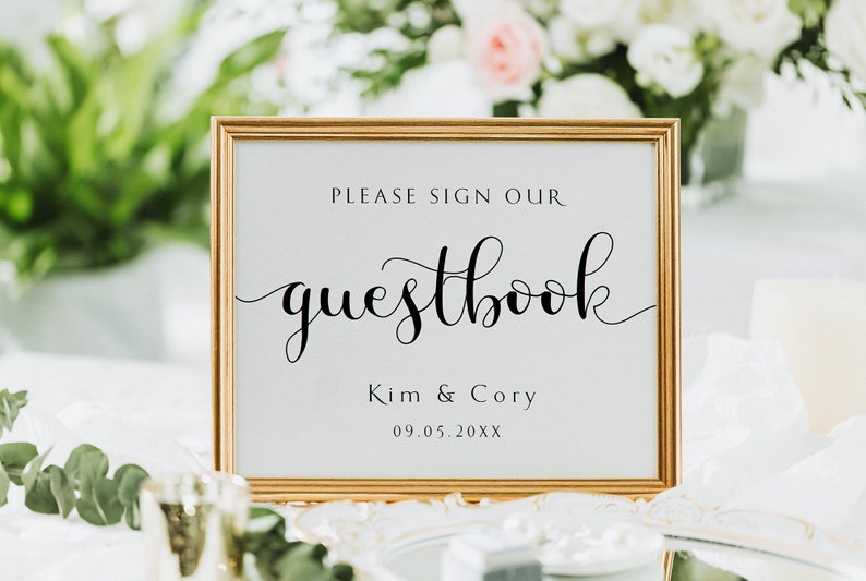 Printable Guest Book Sign Template Modern Guestbook Sign | Etsy