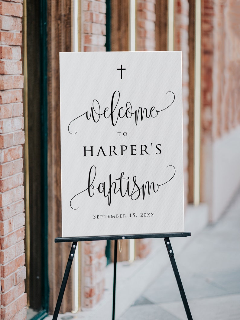 5 Sizes Baptism Welcome Sign Template Baptism Welcome Sign - Etsy