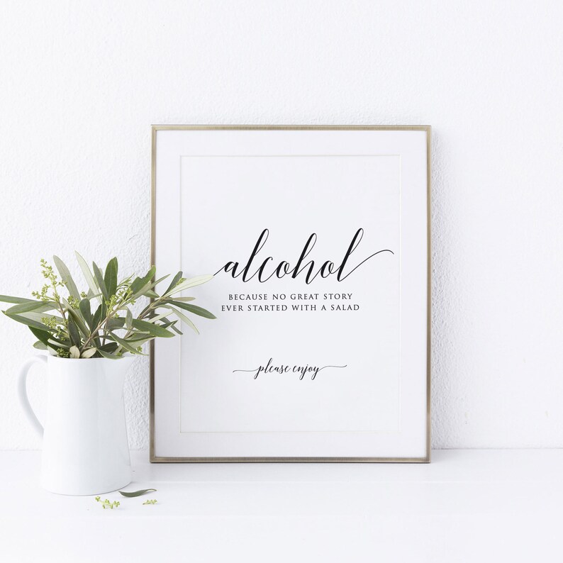 Printable Alcohol Sign Bar Sign Wedding Sign Reception - Etsy