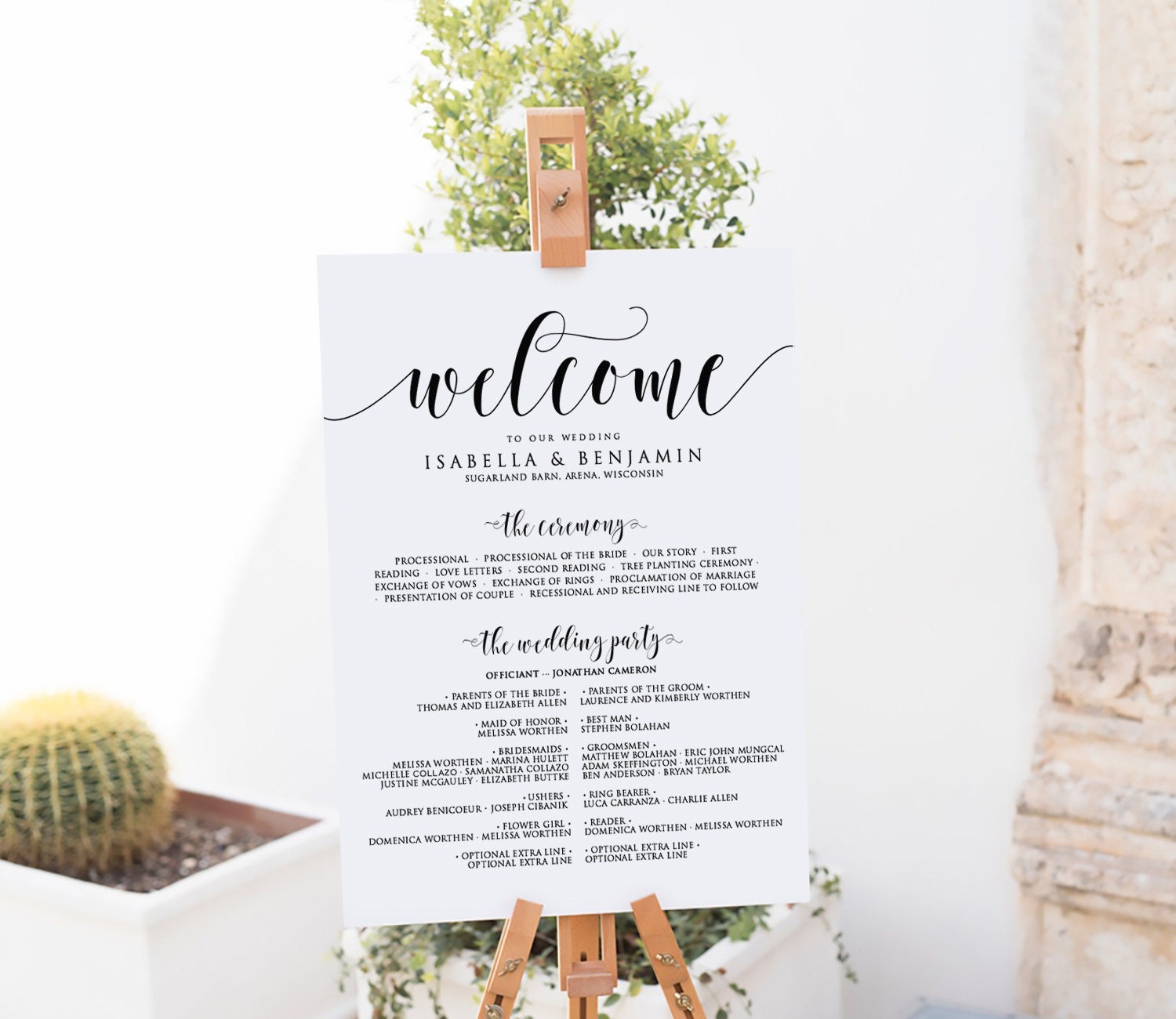 6 SIZES Wedding Program Sign Template Modern Wedding Program - Etsy Canada