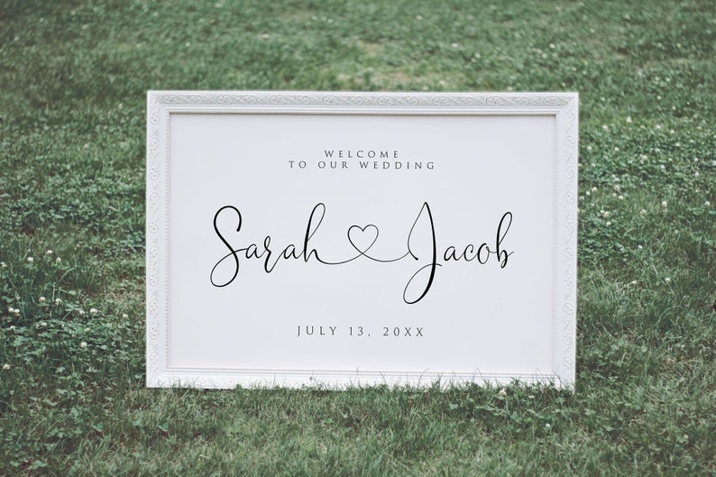 5 Sizes Wedding Welcome Sign Template Printable Welcome Sign - Etsy