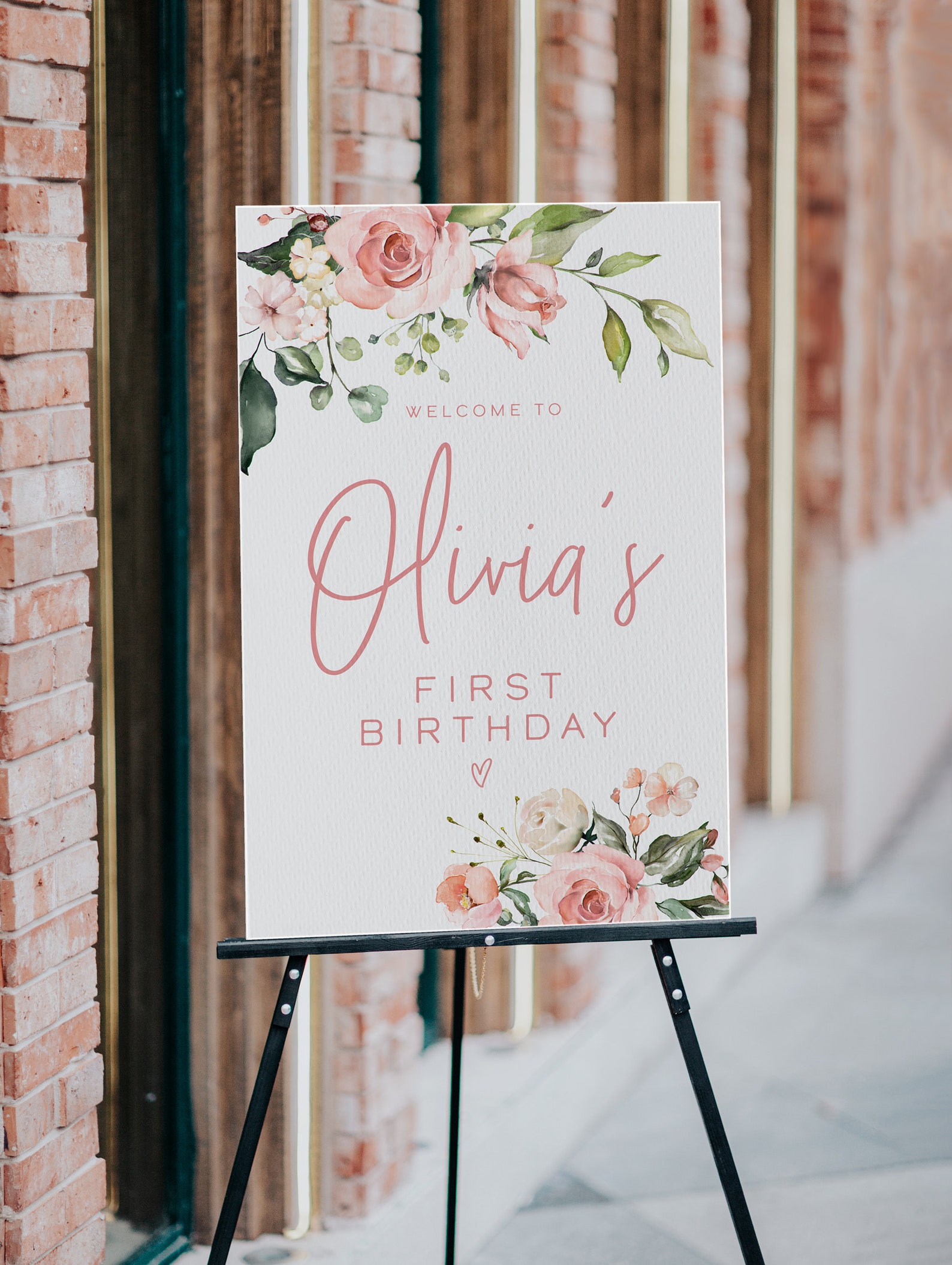 Floral Birthday Welcome Sign Template Printable First Welcome - Etsy
