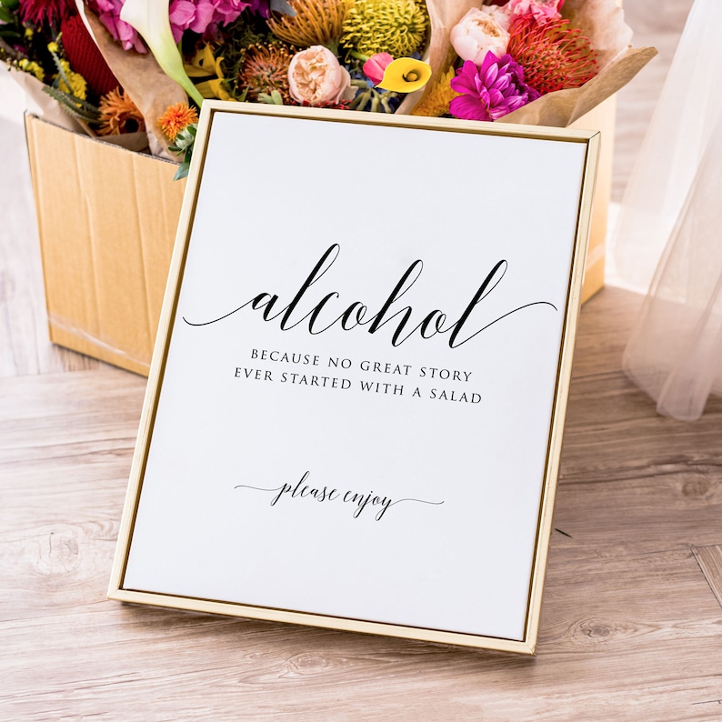Printable Alcohol Sign Bar Sign Wedding Sign Reception - Etsy