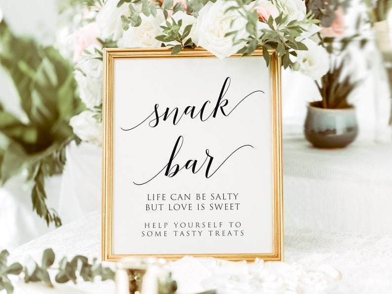 Printable Snack Bar Sign Snack Bar Sign Editable Snack Bar - Etsy