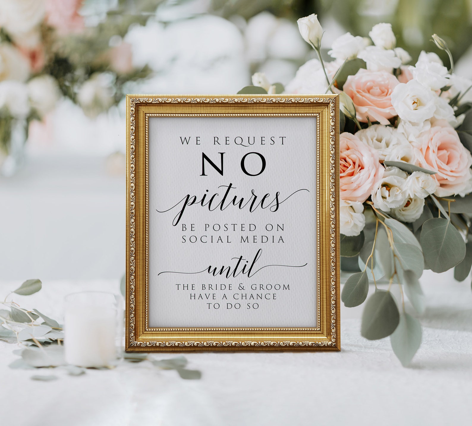 No Pictures Wedding Sign Wedding Signs No Pictures on Social - Etsy