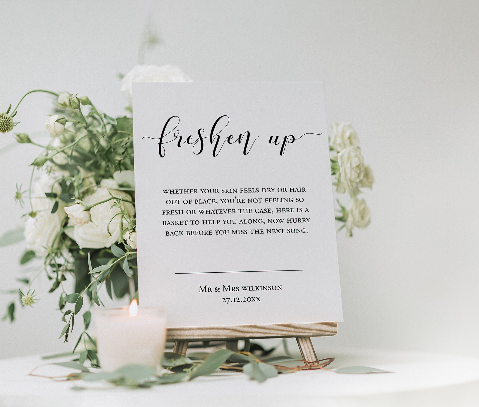 Freshen up Sign Wedding Bathroom Sign Bathroom Basket Sign - Etsy