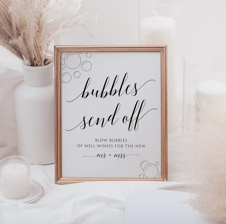 Bubbles Send off Sign Wedding Bubbles Sign Wedding Bubble | Etsy